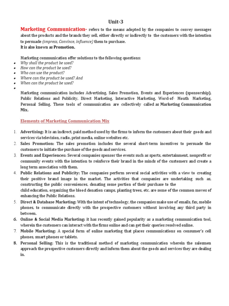UNit 3 CBMC 1 | PDF | Marketing Communications | Advertising