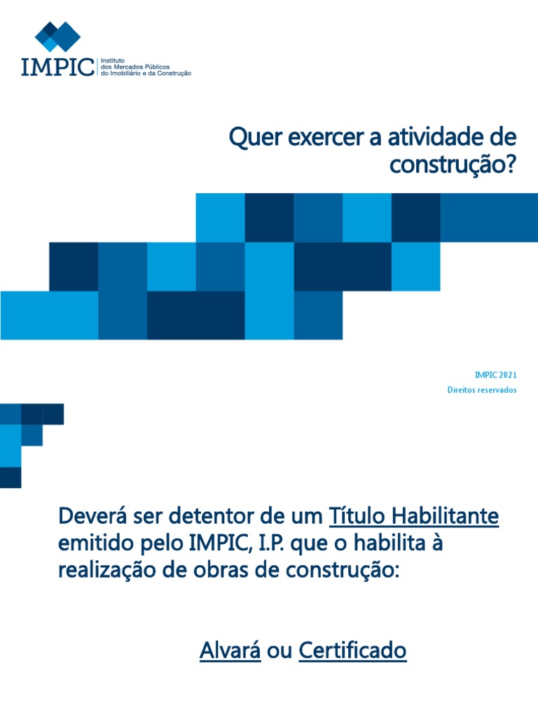 Certificados e Alvarás de Construção IMPIC | PDF | Seguro | Economias
