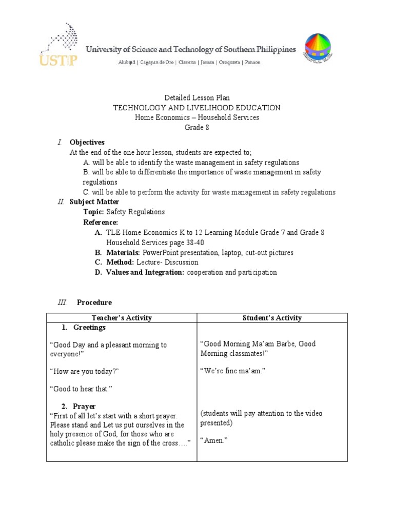 Detailed Lesson Plan HK | PDF | Waste | Waste Management