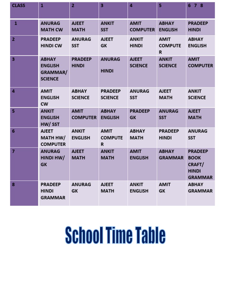 School Time Table | PDF