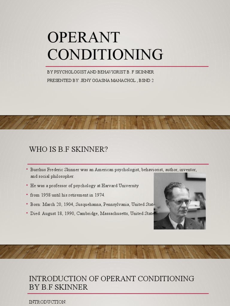 Operant Conditioning by B.F Skinner | PDF | Reinforcement | Mental ...