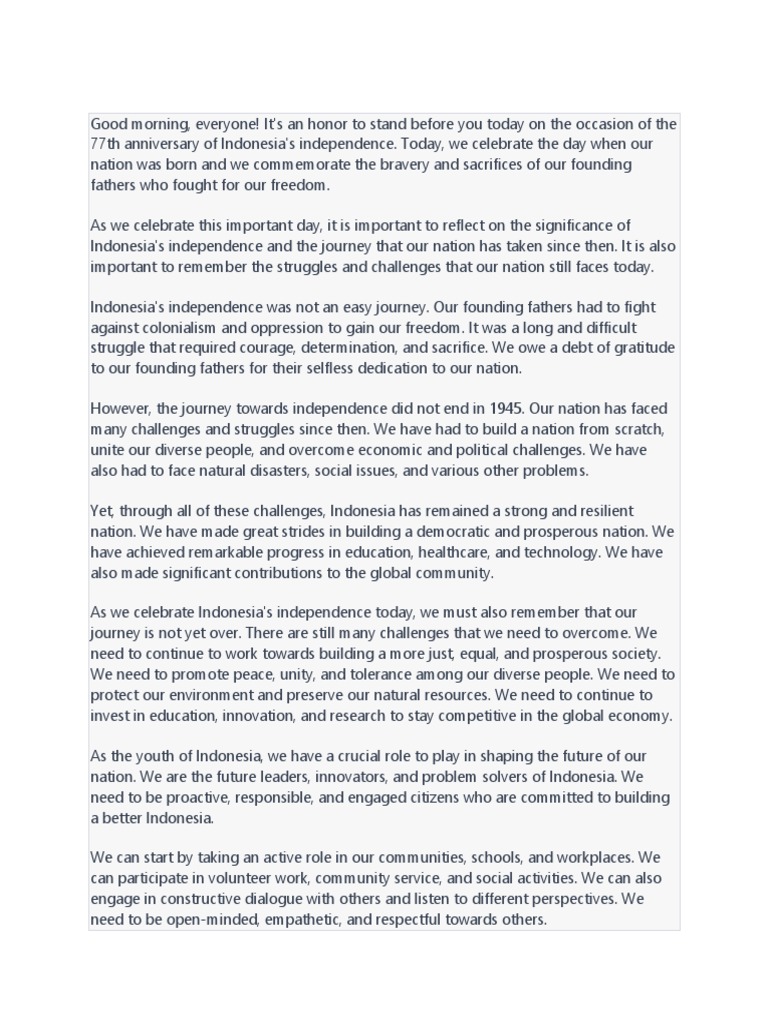 Independence Day Speech 2023 | PDF | Multiculturalism | Indonesia