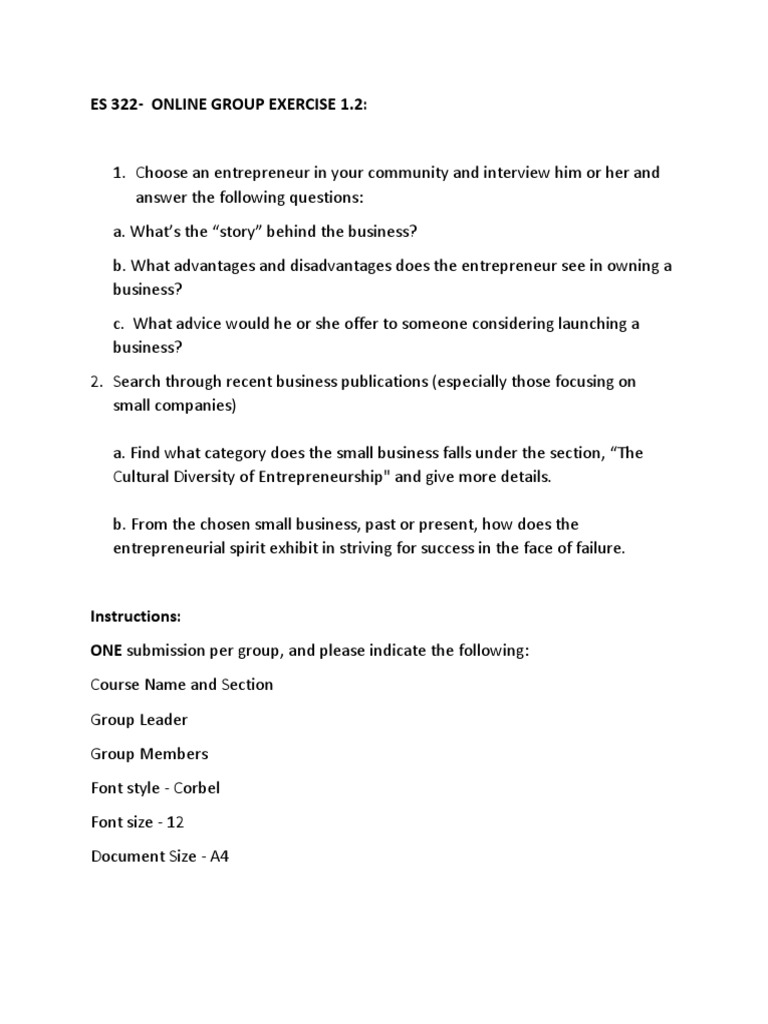 Online Group Exercise 1.2 | PDF