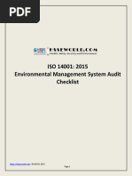 ISO 14001 2015 Audit Checklist. DQS | PDF | Internal Audit | Audit