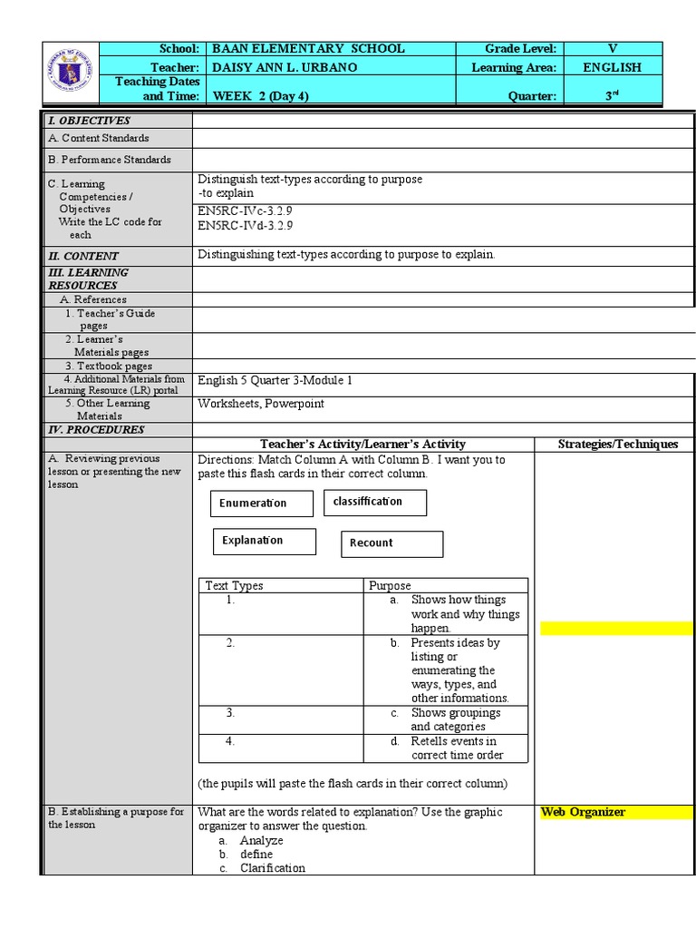 DLP English Week 2 Day 4 | Download Free PDF | Learning | Water