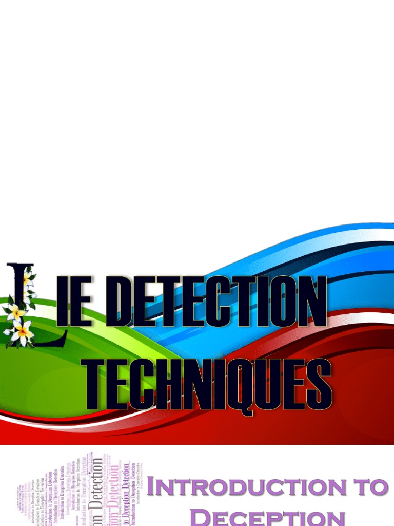 Chapter 1 Lie Detection Pdf Deception