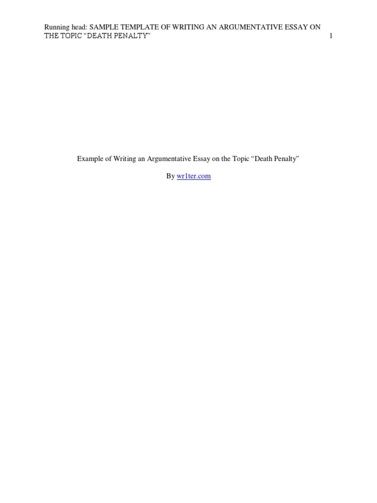 Death Penalty Argumentative Essay Sample | PDF | Capital Punishment ...