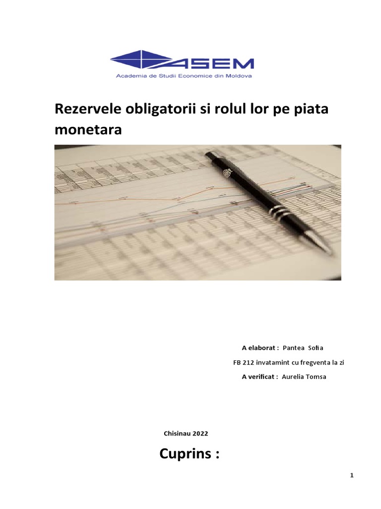Rezervele Obligatorii Si Rolul Lor in Piata Monetara | PDF
