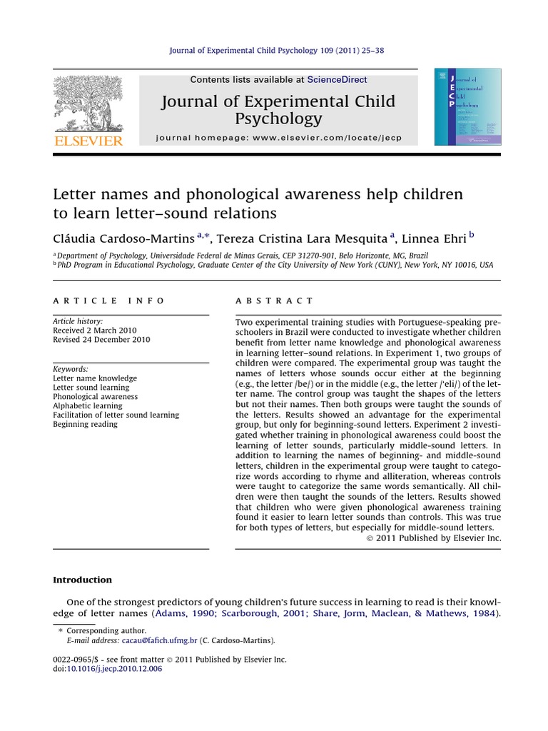 The Facilitative Role of Letter Name Knowledge and Phonological ...