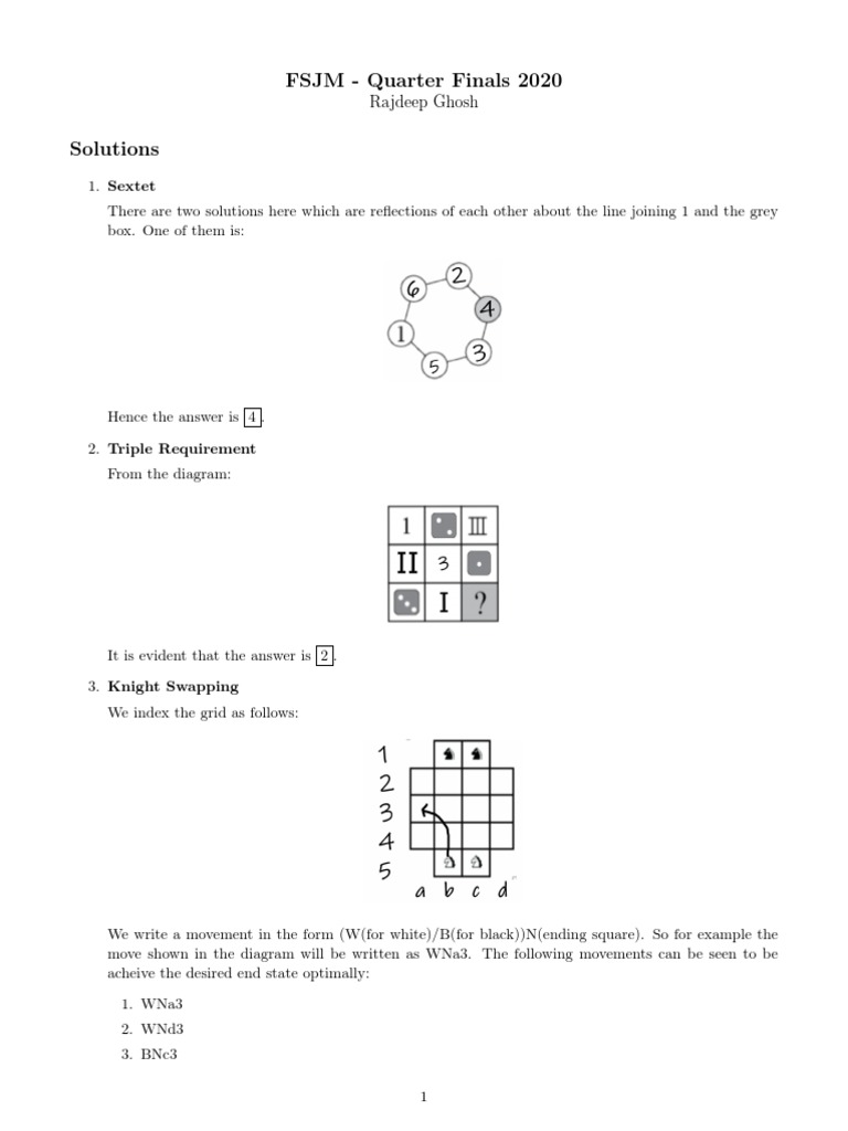FSJM QF 2020 Solutions | PDF | Abstract Algebra | Mathematical Concepts