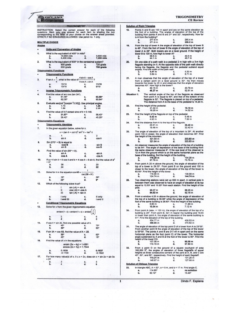 Trigonometry Eerc Module | PDF