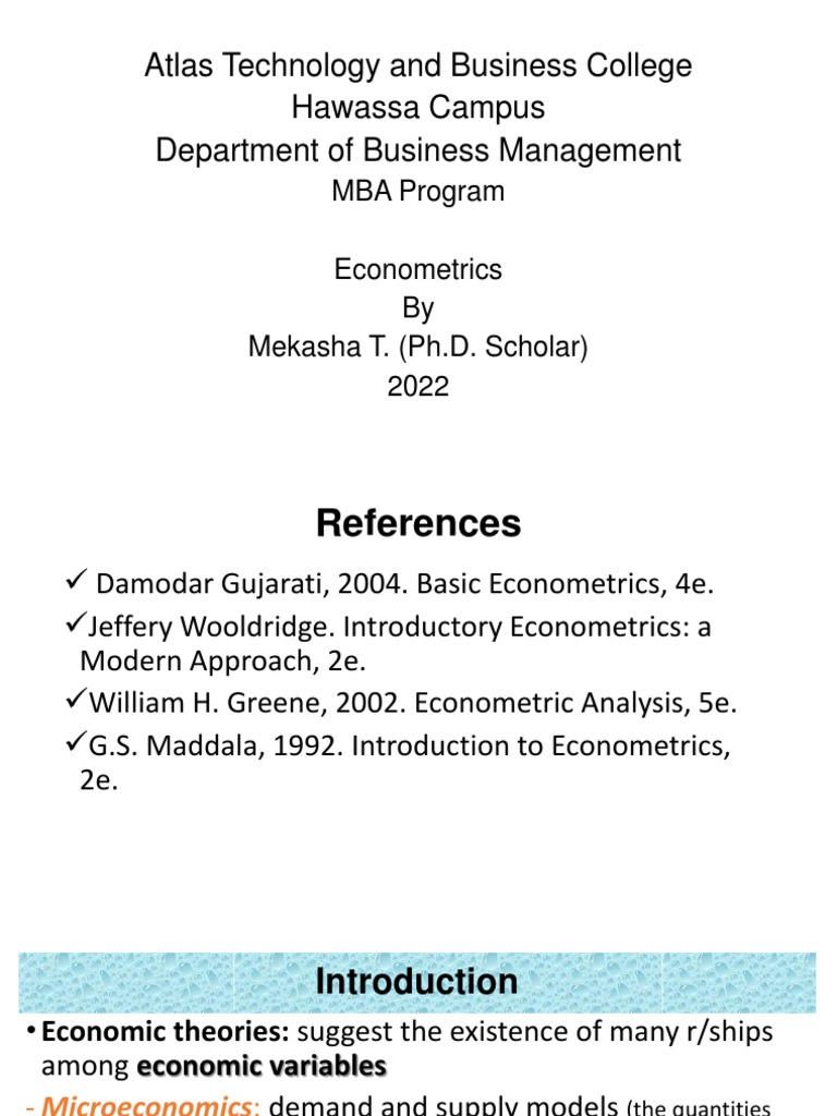 Econometrics | PDF | Econometrics | Ordinary Least Squares Econometrics | PDF | Econometrics | Ordinary Least Squares