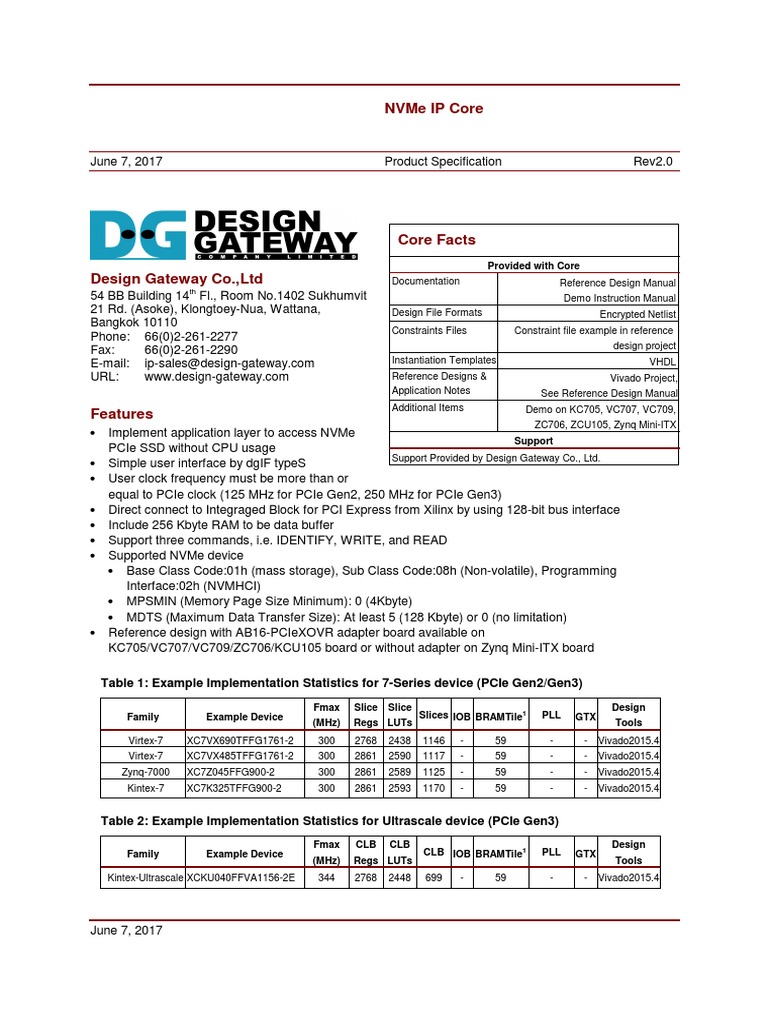Nvme Ip Data Sheet En-Xilinx | PDF | Solid State Drive | Internet Protocols