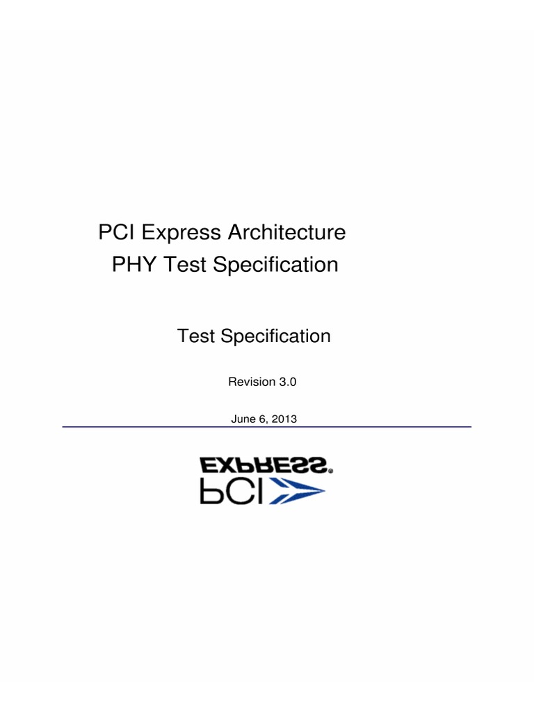 PCIE PHY Test Specification 3.0 | PDF