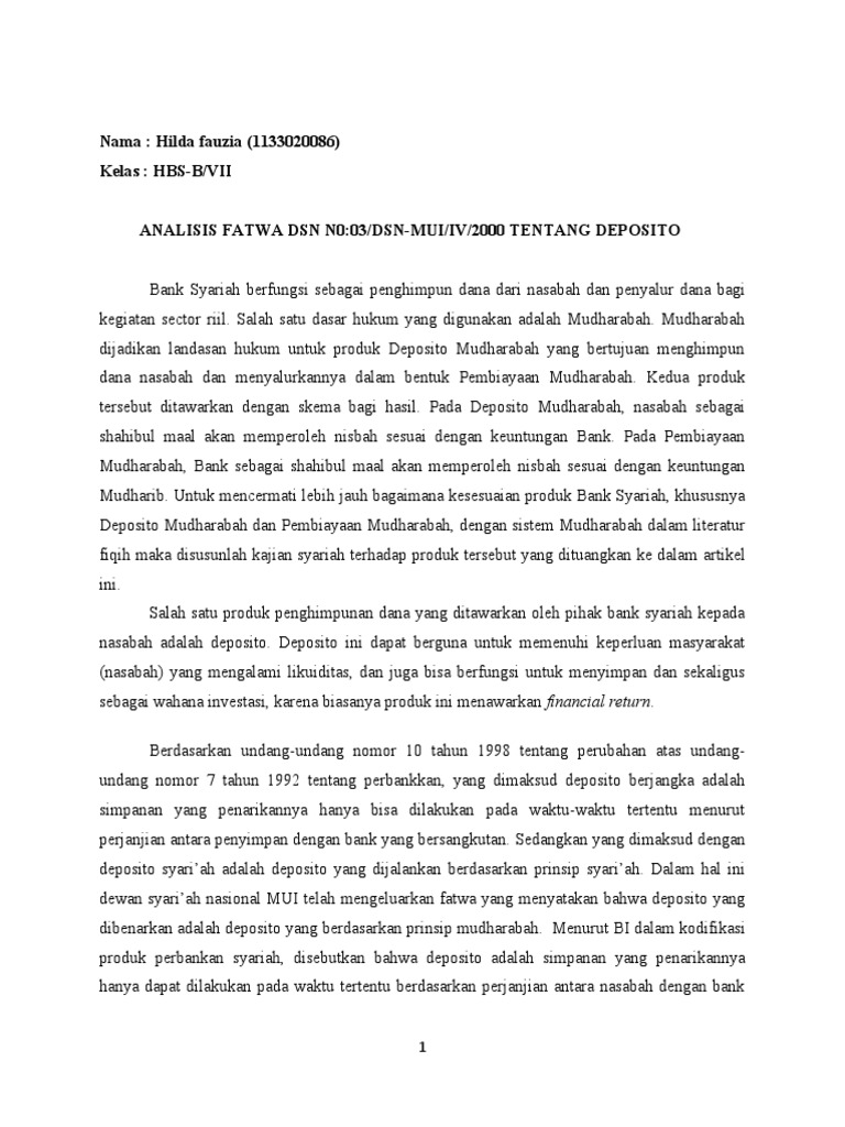 Analisis Fatwa DSN N0 3 | PDF