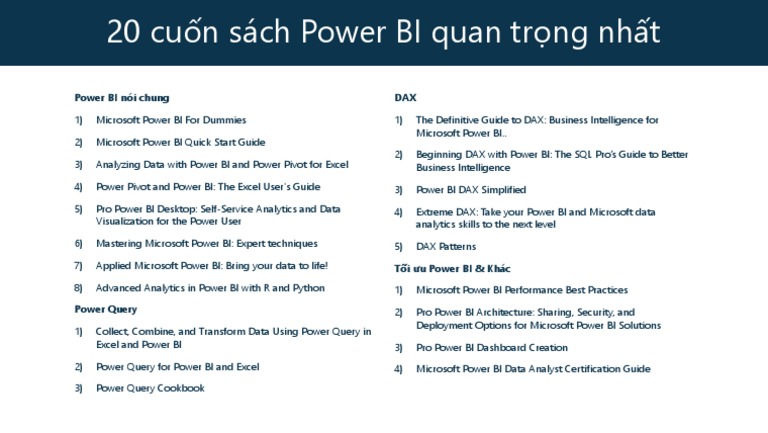 Top 20 Best Books For Power BI Learners & Users | PDF Top 20 Best Books For Power BI Learners & Users | PDF