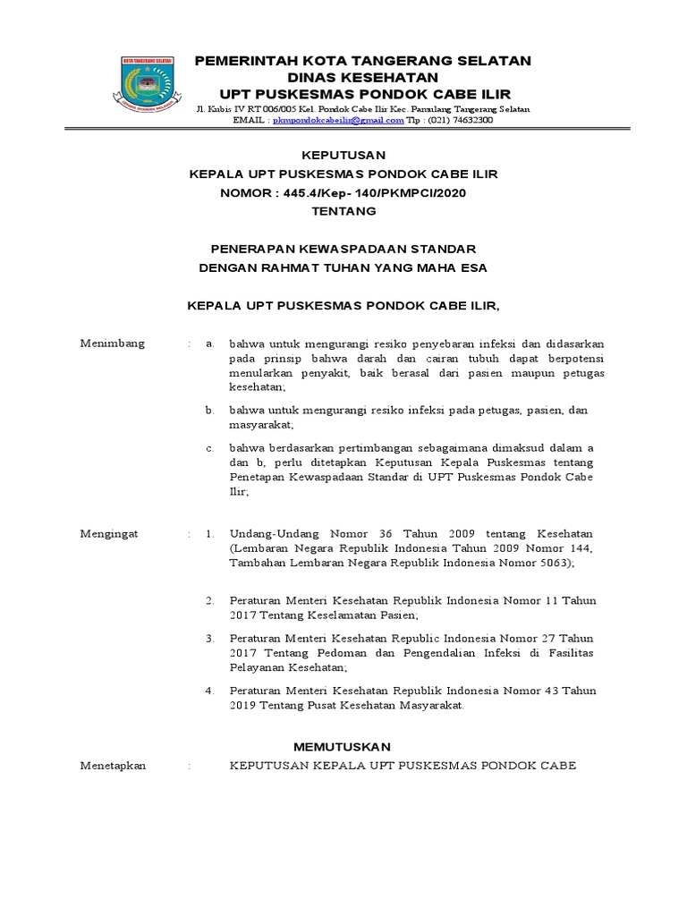 140 SK Kewaspadaan Standar | PDF