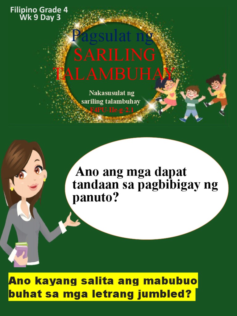 FILIPINO Quarter2 WK 9 Day 3 | PDF FILIPINO Quarter2 WK 9 Day 3 | PDF