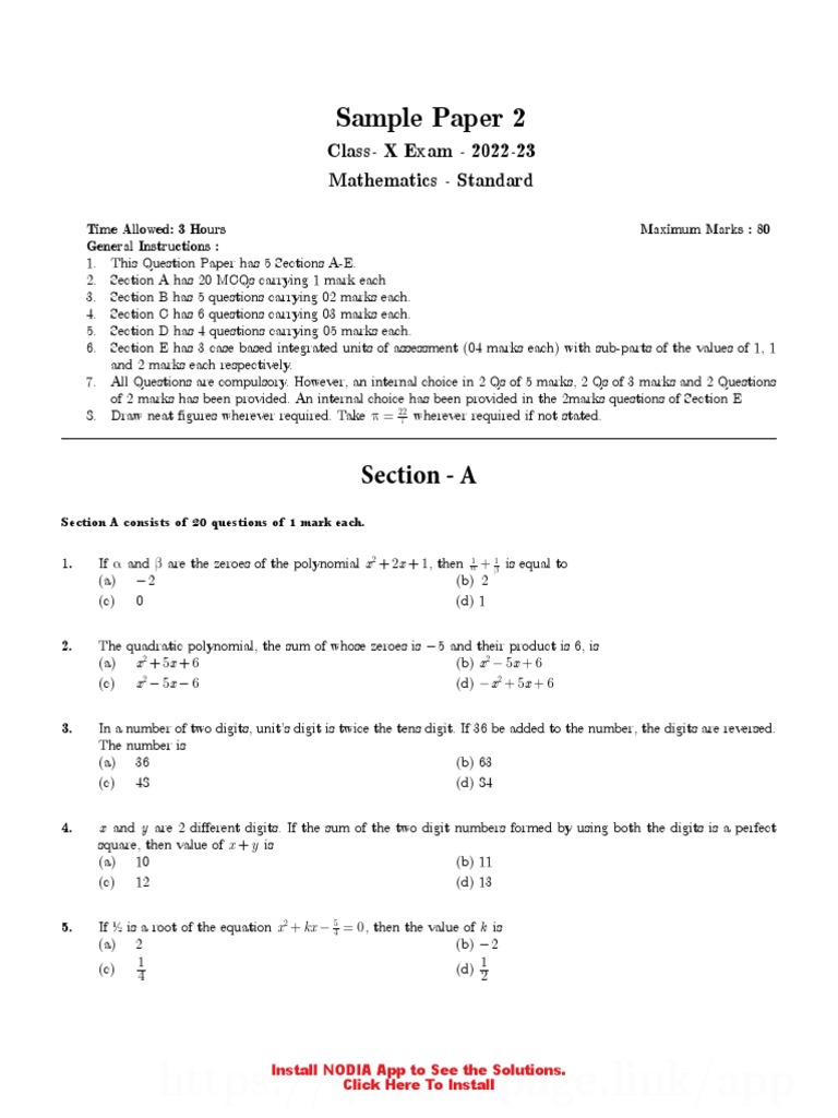 Maths Sample Paper | Download Free PDF | Rocket | Sphere