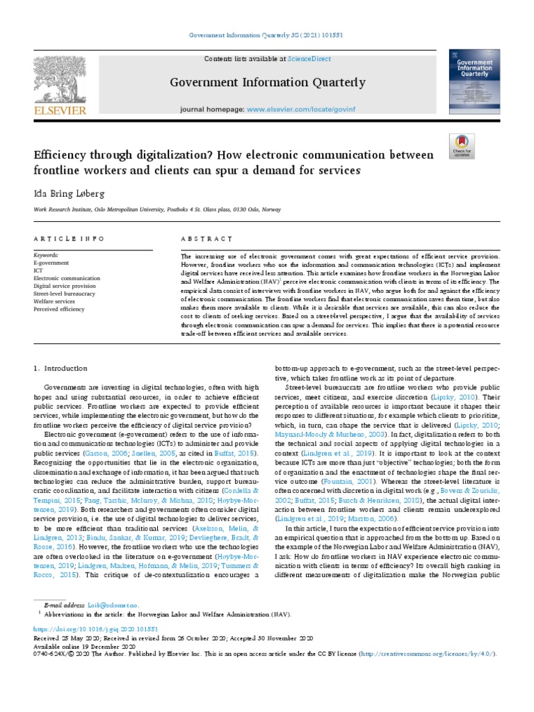 Efficiency Through Digitalization How Electronic Communication Between ... Efficiency Through Digitalization How Electronic Communication Between ...
