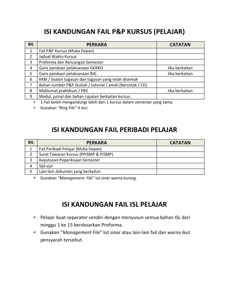 Fail Pelajar | PDF