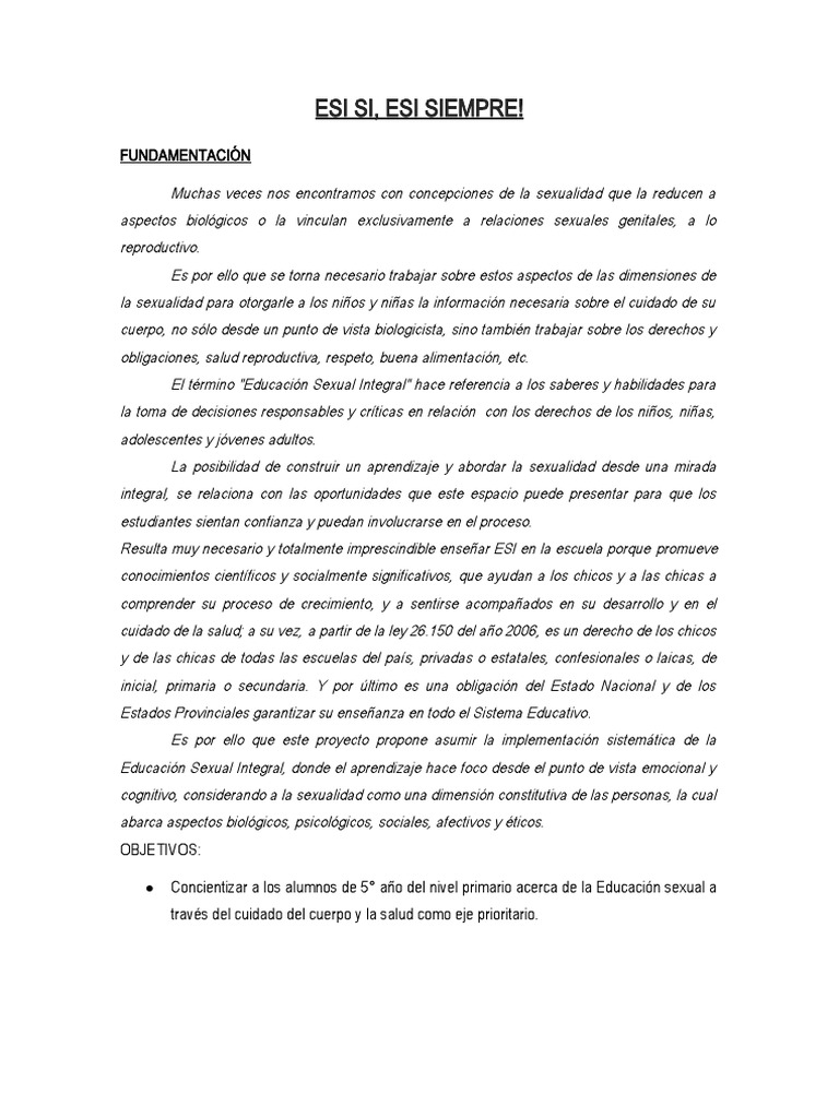 Esi Si, Esi Siempre | PDF | Educación sexual | Sexualidad
