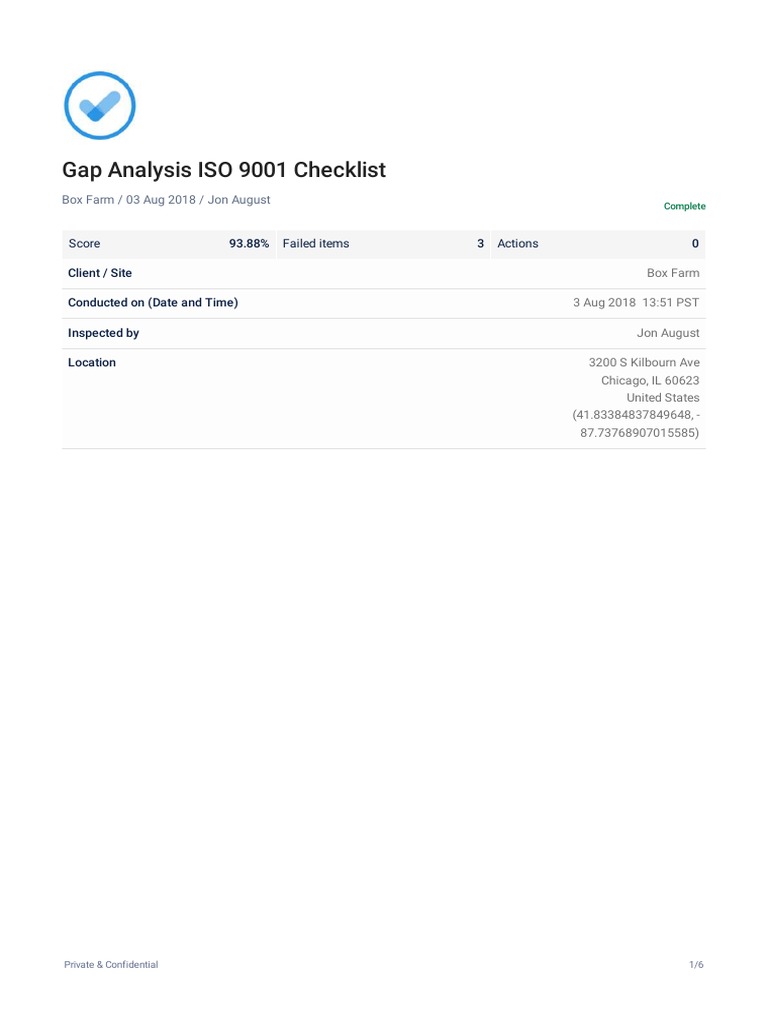 ISO 9001 Gap Analysis Checklist | PDF | Quality Management System | Audit
