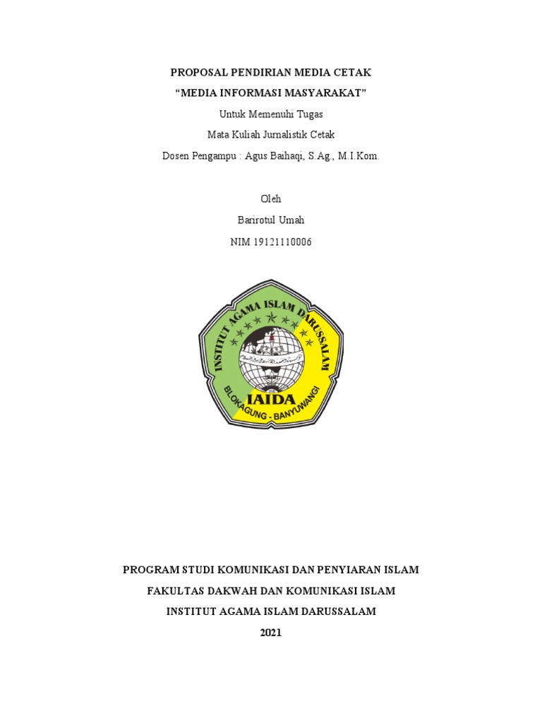 Proposal Pendirian Media Cetak | PDF