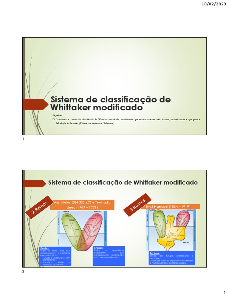B8.2. Sistema de Classificação de Whittaker Modificado | PDF | Célula ...