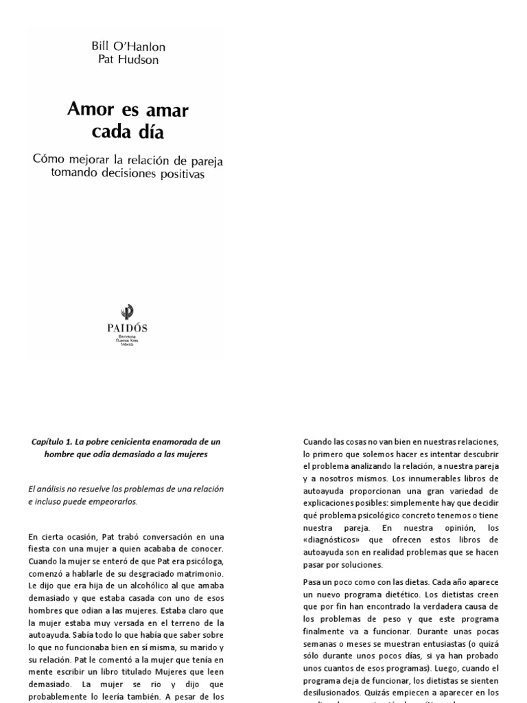 Amor Es Amar Cada Dia | PDF | Amor | Psicoterapia