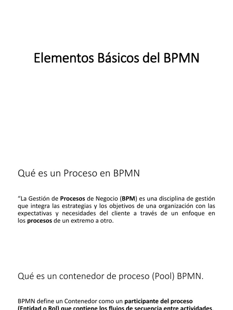 Elementos Básicos del BPMN | PDF