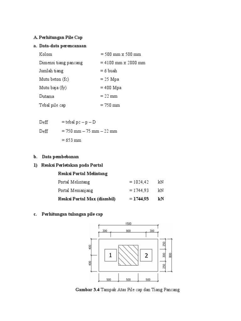 Perhitungan Pile Cap | PDF