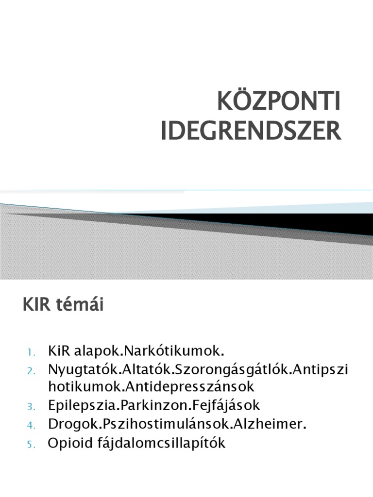 Központi Idegrendszer | PDF