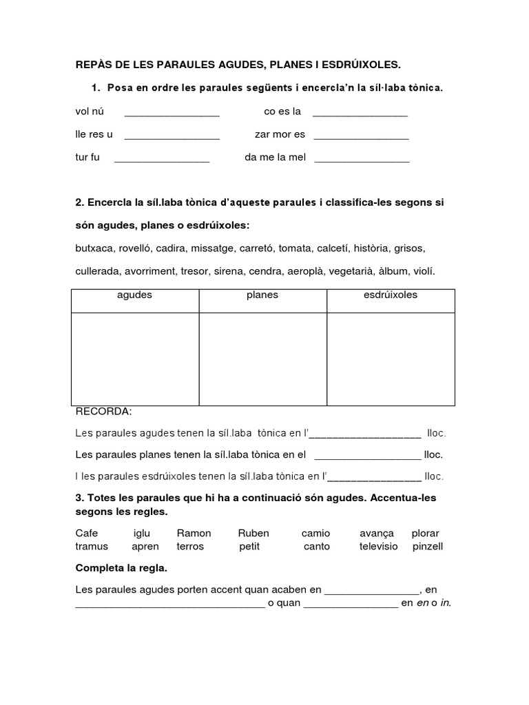 Agudes, Planes I Esdrúixoles | PDF