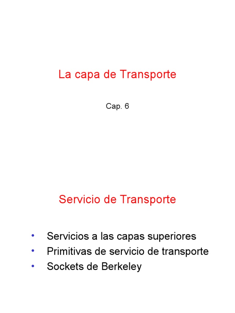 Tanenbaum - Redes - Cap 6 - Capa de Transporte | PDF | Protocolo de ...