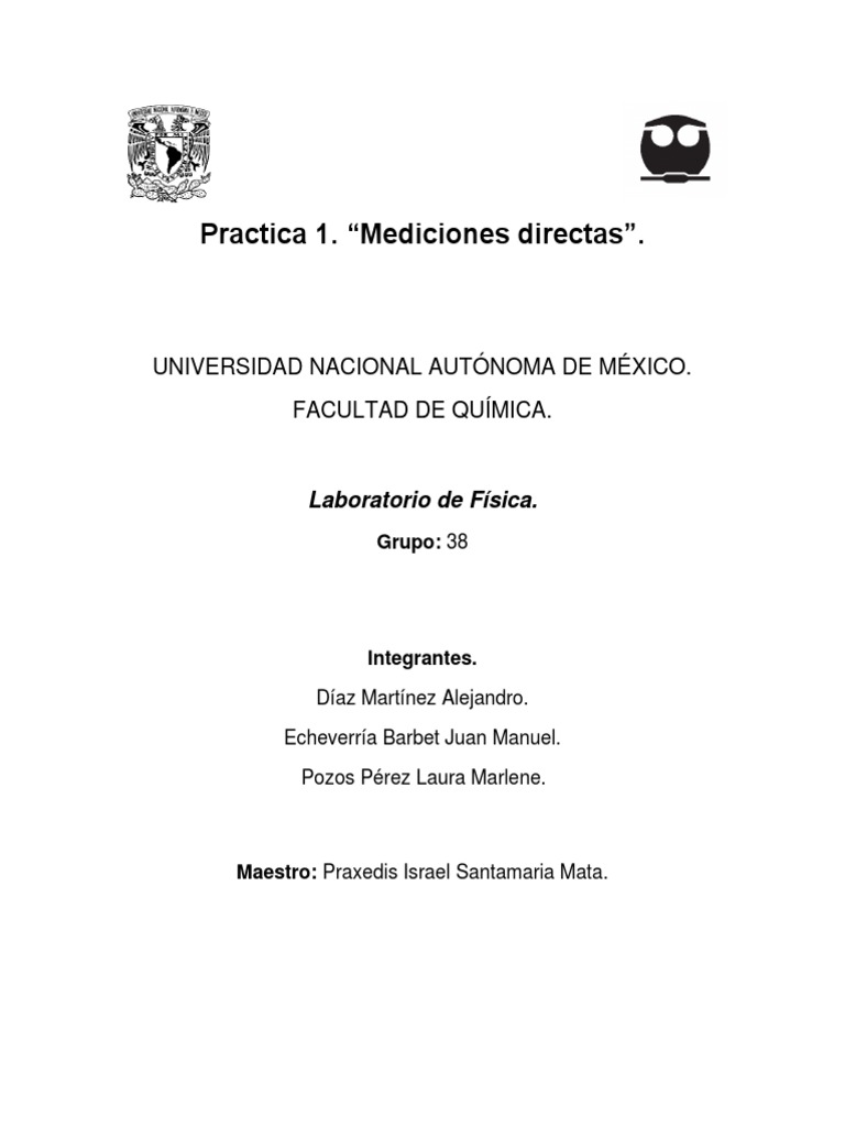 Practica 1 - Mediciones Directas | PDF | Medición | Science