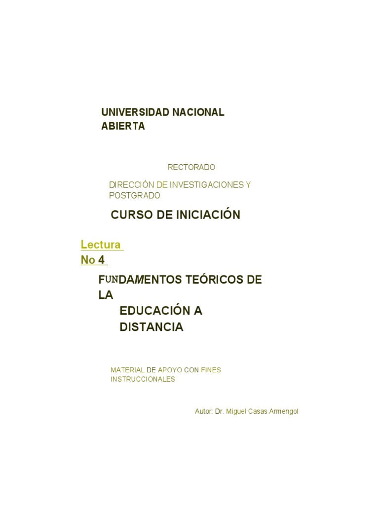Fundamentos Teoricos de La Educacion A Distancia | PDF | Aprendizaje | Conocimiento