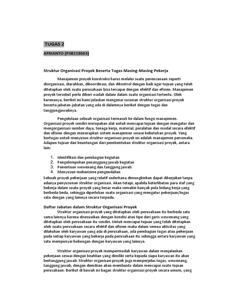 Tugas 2 Manajemen Proyek | PDF