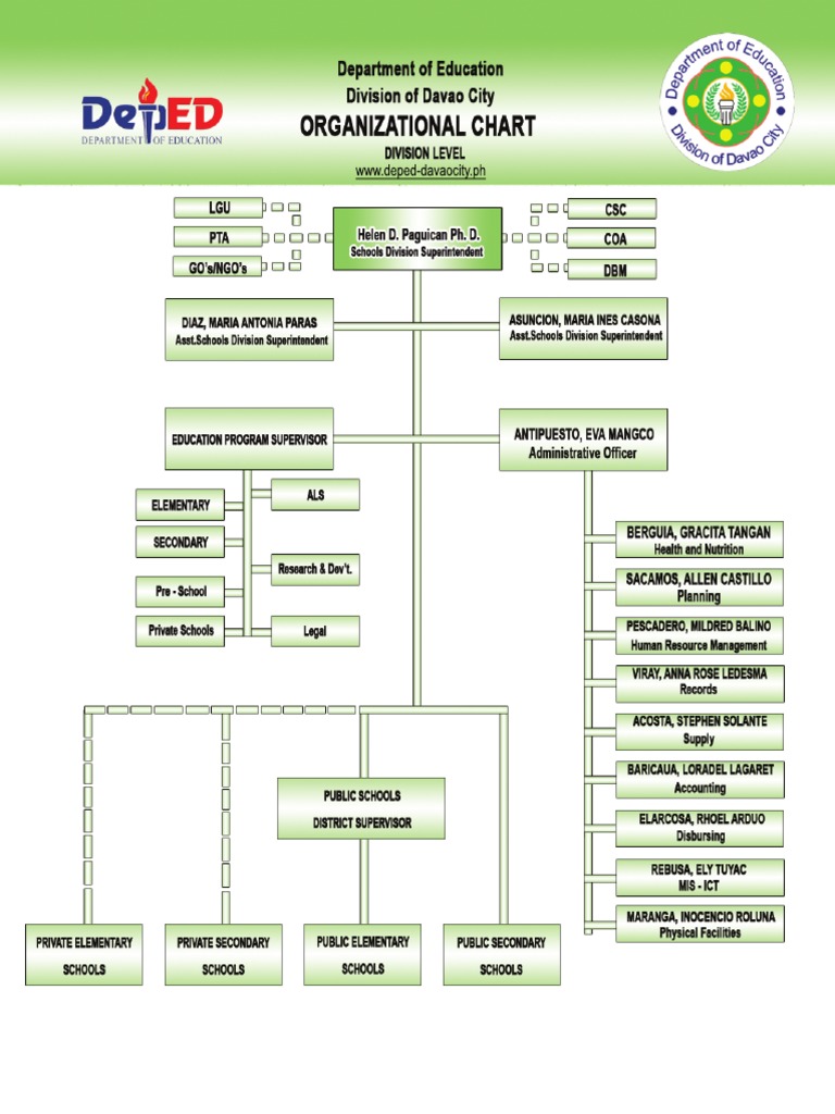 Organizational Chart DepEd Davao | PDF