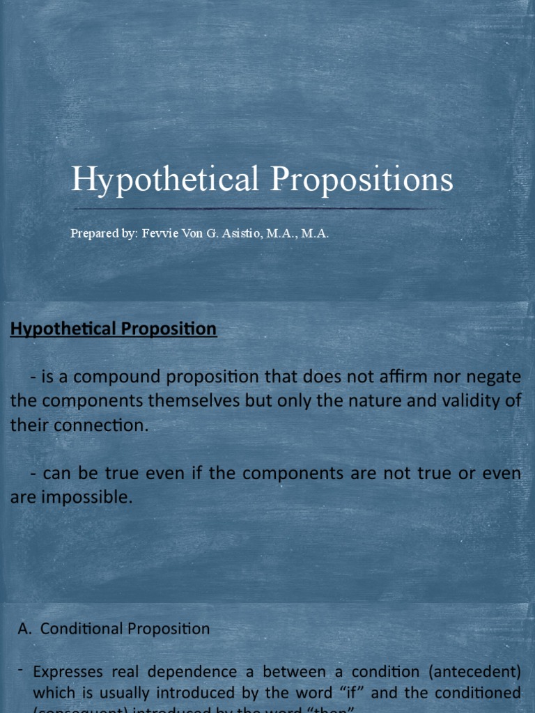 Hypothetical Propositions | PDF | Logic | Semiotics