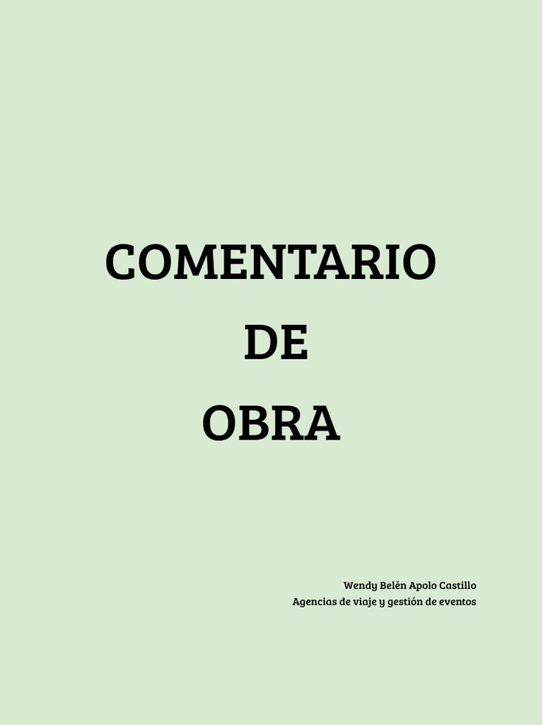 Comentario de Obras | PDF | Escultura | Pinturas