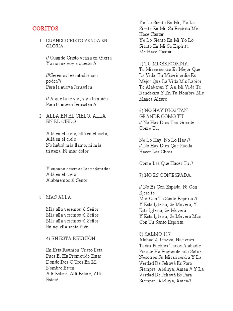 CORITOS | PDF | Cristo (título) | Jesús