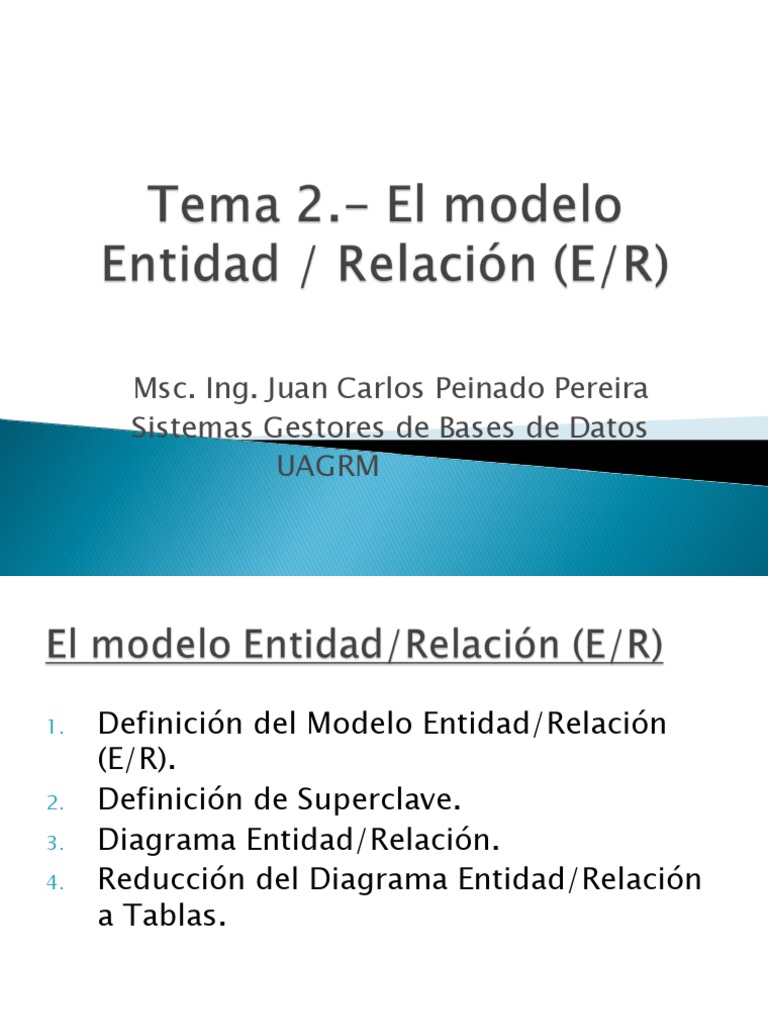 Tema 2 El Modelo Entidad Relacion | PDF | Informática