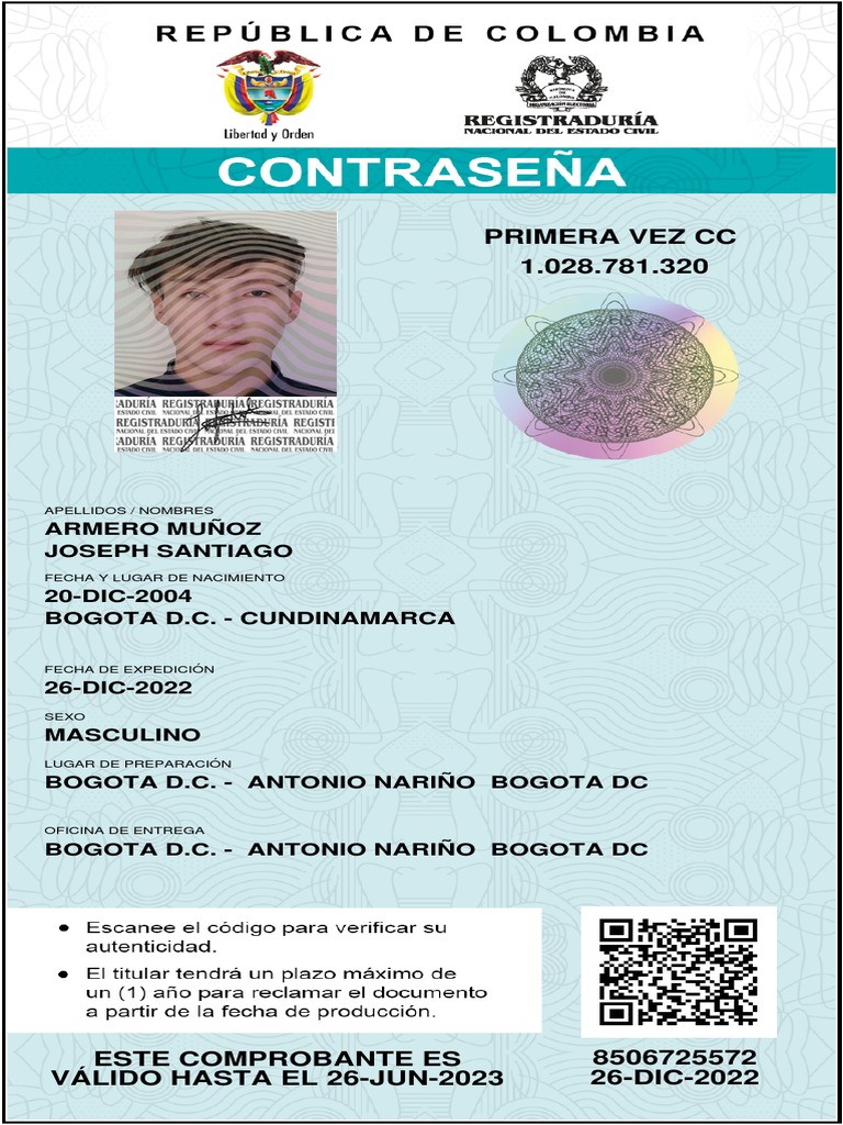 Comprobante de Documento en Trámite Cédula Digital | PDF | Derecho