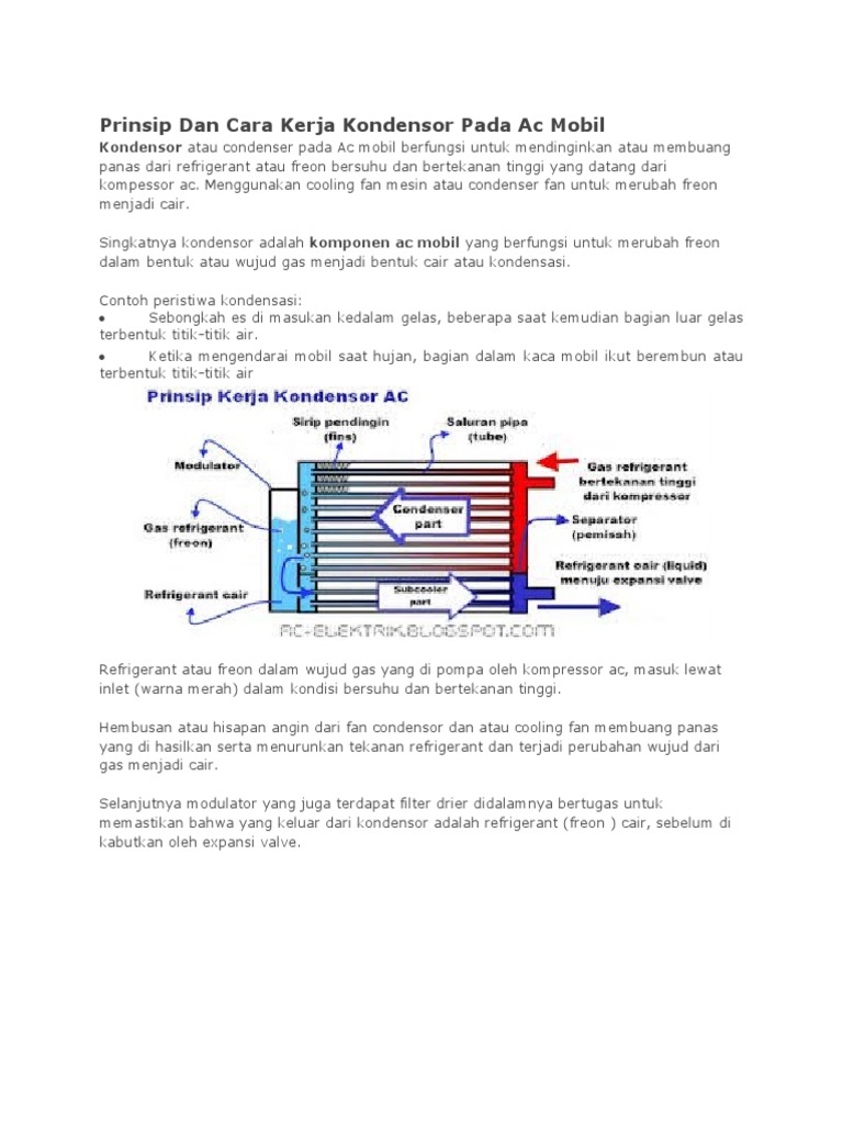 Prinsip Dan Cara Kerja Kondensor Pada Ac Mobil | PDF