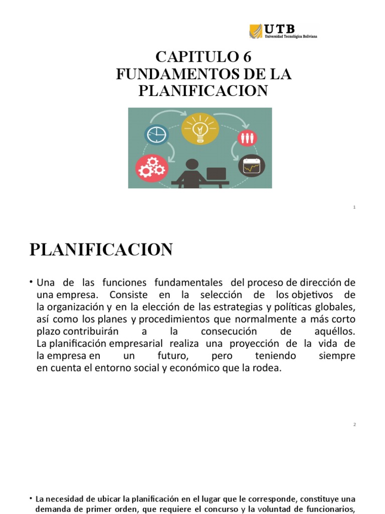 CAPITULO 6. Fundamentos de La Planificación | PDF | Planificación | Economias