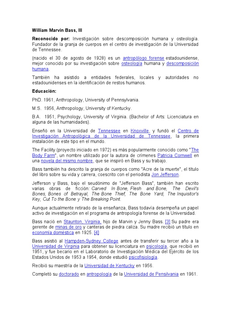 William Marvin Bass III | PDF