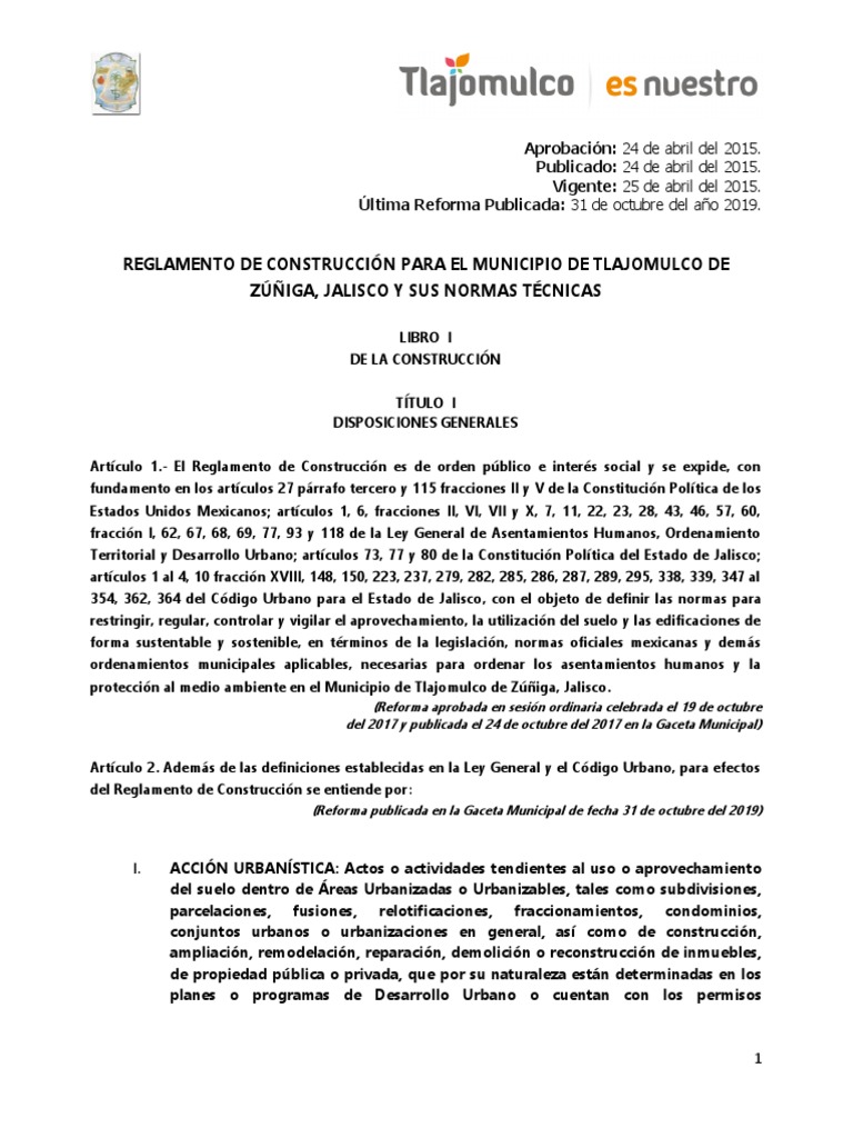 Reglamento de Construccion y Normas Tecnicas 24oct17 31oct19 | PDF | Planificación urbana ...