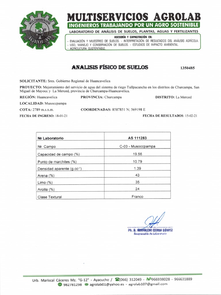Analisis Físico De Suelos Pdf