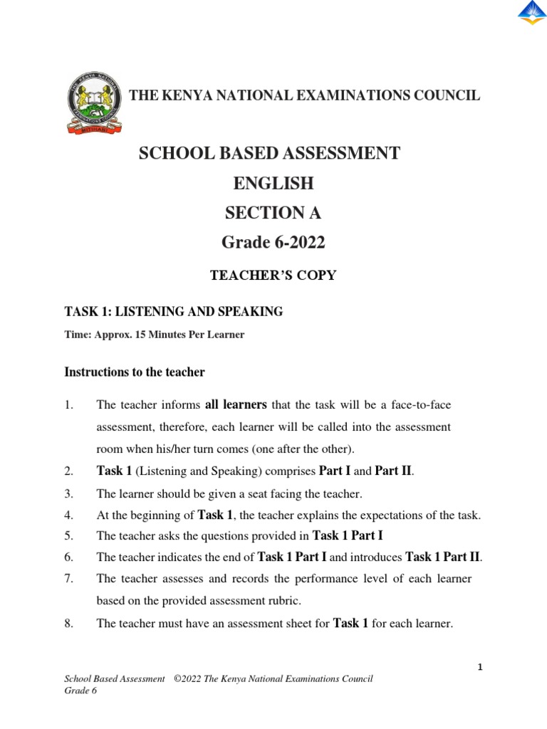 Grade 6 Sba Section A Teacher's | PDF | Learning | Cognition
